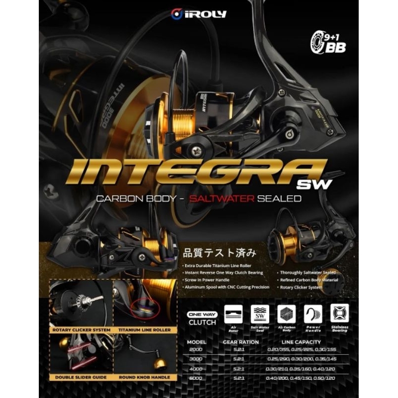 Jual Reel Spinning Iroly Integra SW Carbon Body 3000 4000 6000 | Shopee ...