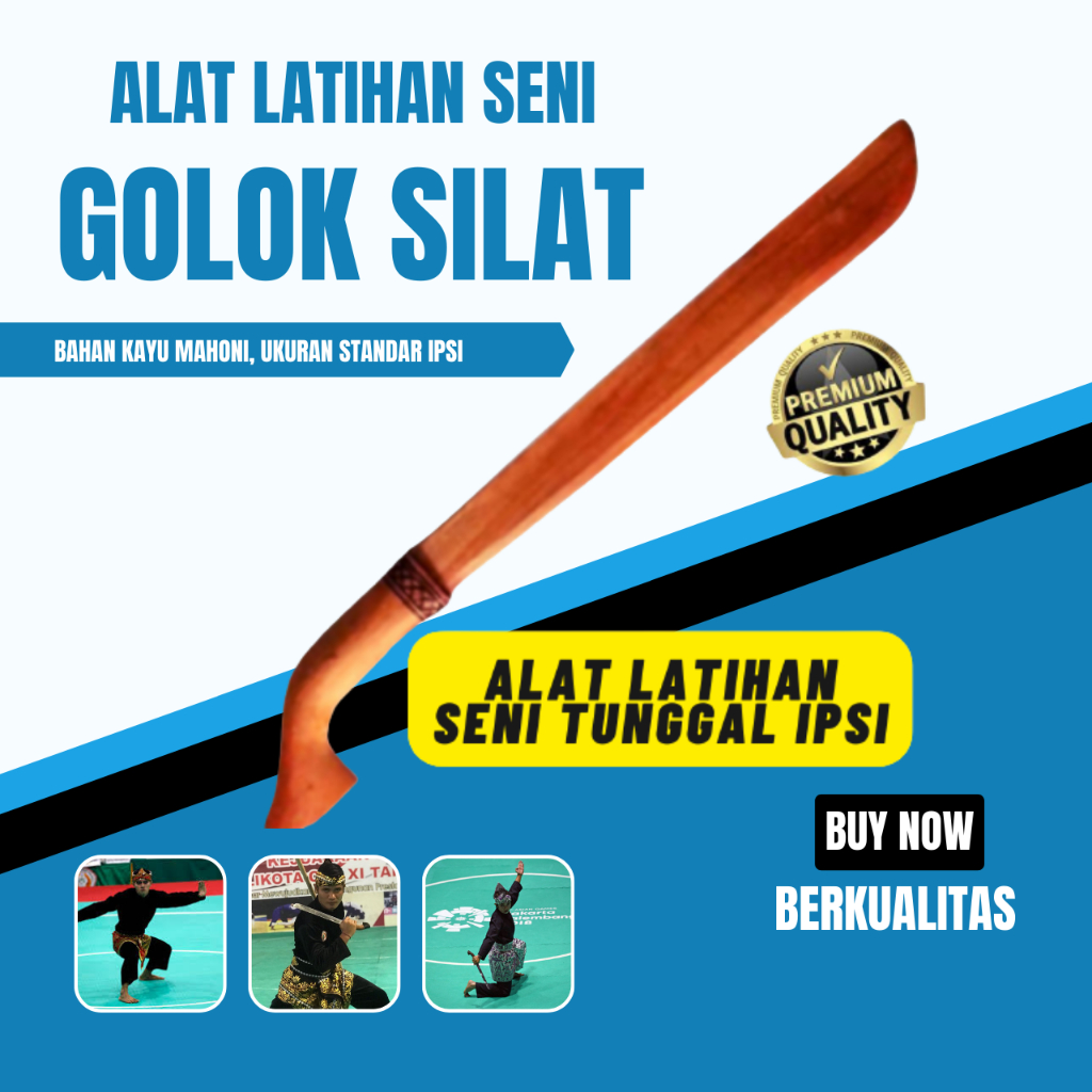 Jual Golok SIlat IPSI Seni Tunggal Bahan Kayu Jati Latihan Pencak Anak ...