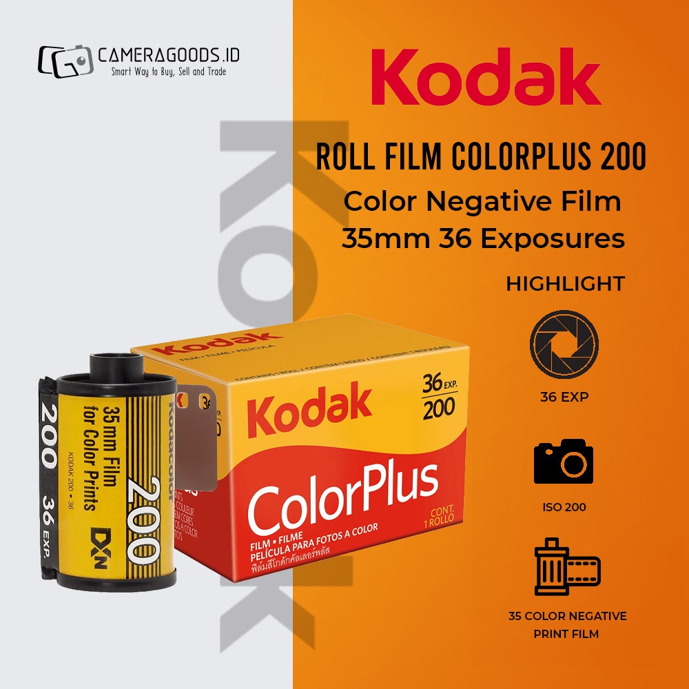 Jual Roll Film Kodak ColorPlus 200 Color Negative Film 35mm 36 ...