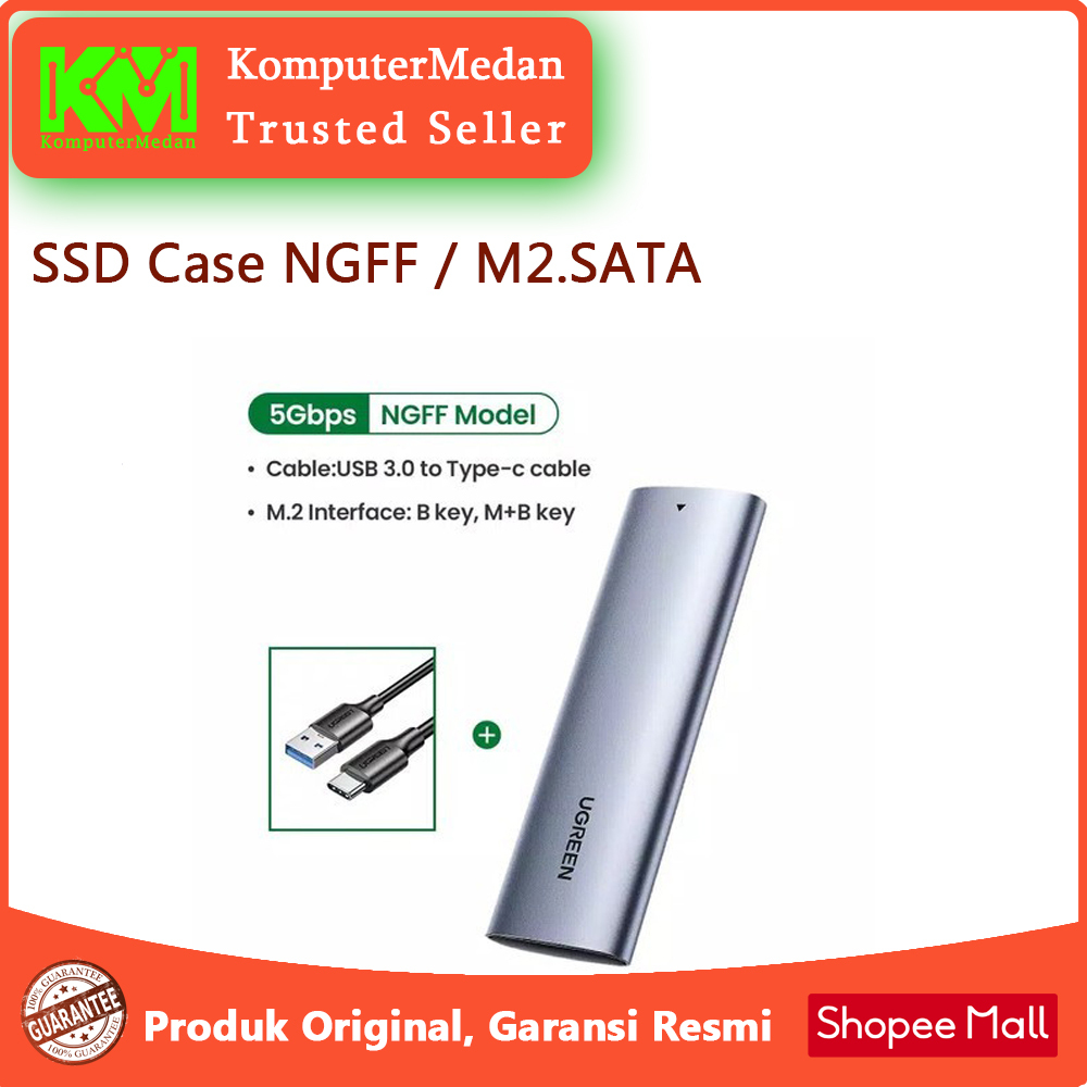 Jual Ugreen SSD Case NGFF M2.SATA M+B Key 5 Gbps - 10903 | Shopee Indonesia