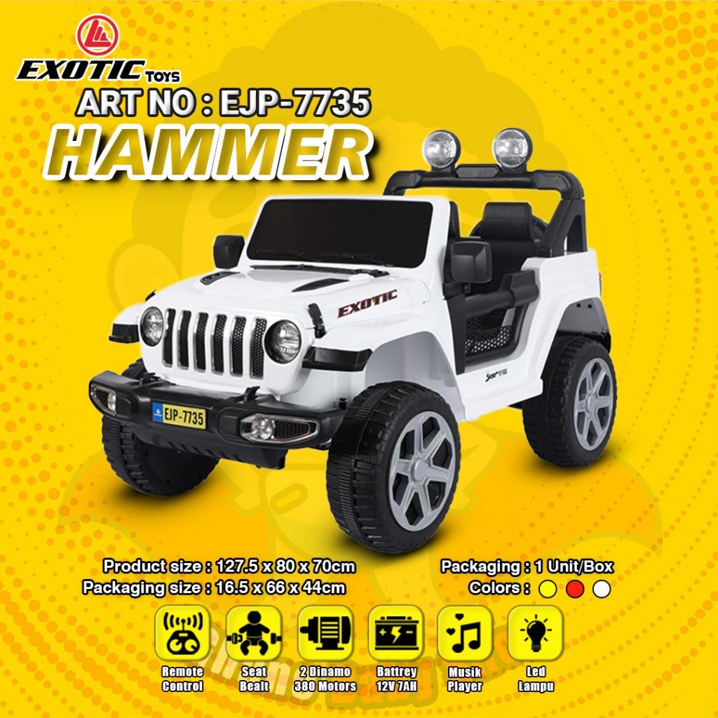 Jual MOBIL AKI EXOTIC EJP 7735//MAINAN AKI JEEP MODEL RUBICON //MOBIL ...