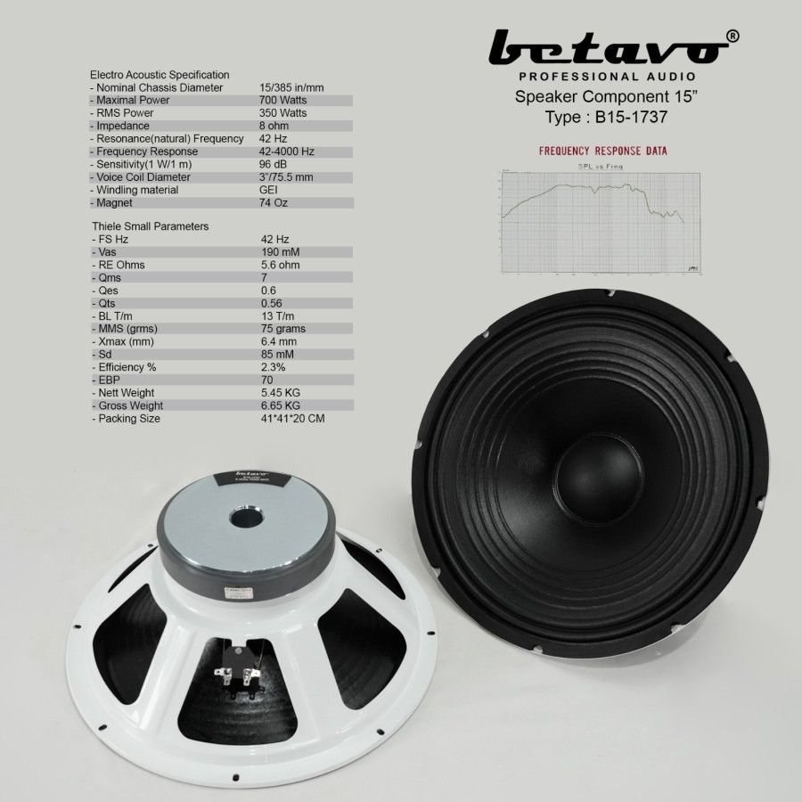Jual Betavo Audio Speaker Component 15 inch B15 1737 | Shopee Indonesia