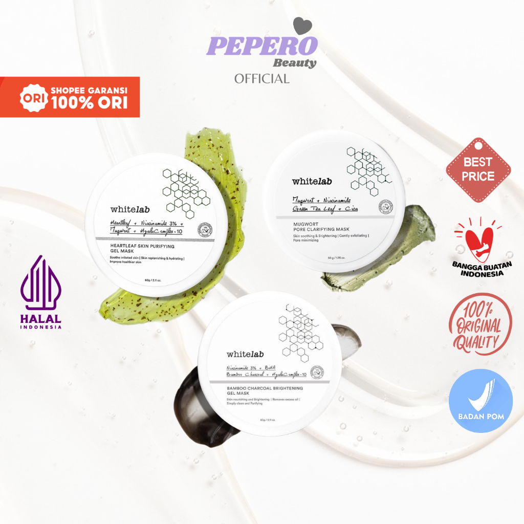 Jual WHITELAB Mask Series - Heartleaf Skin Purifying Gel Mask | Mugwort ...