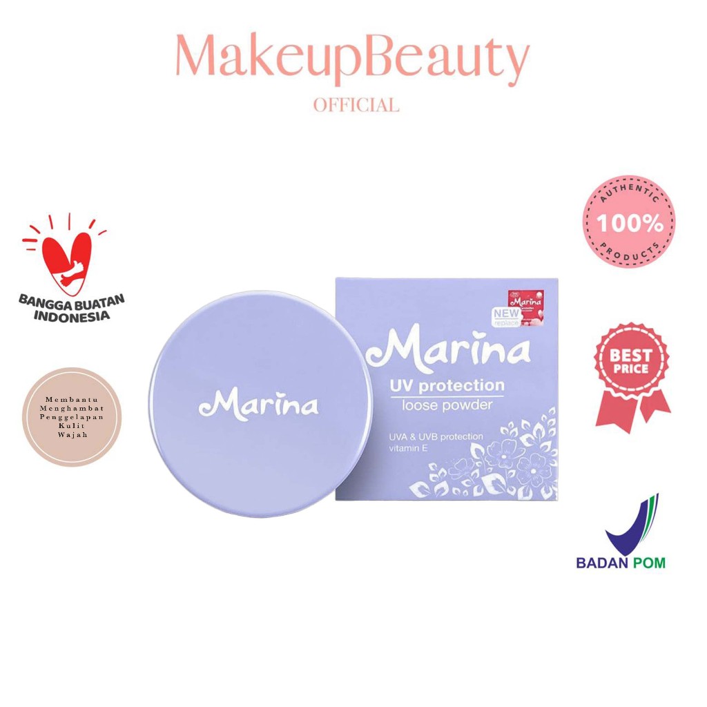 Jual MARINA Loose Powder UV Protection 25 gr - Bedak Tabur | Shopee ...