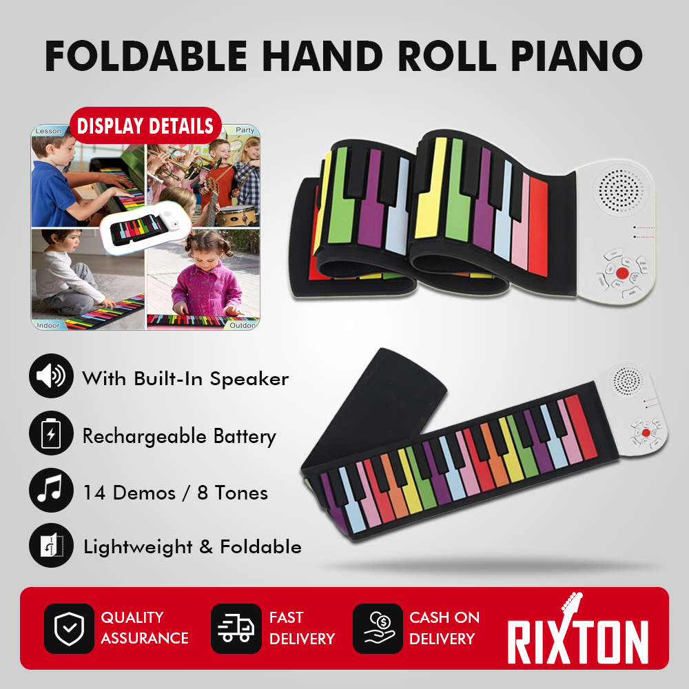 Jual Rixton 49 Key Rainbow Hand Roll Piano Portable Foldable Multi-function USB Electronic Piano ...