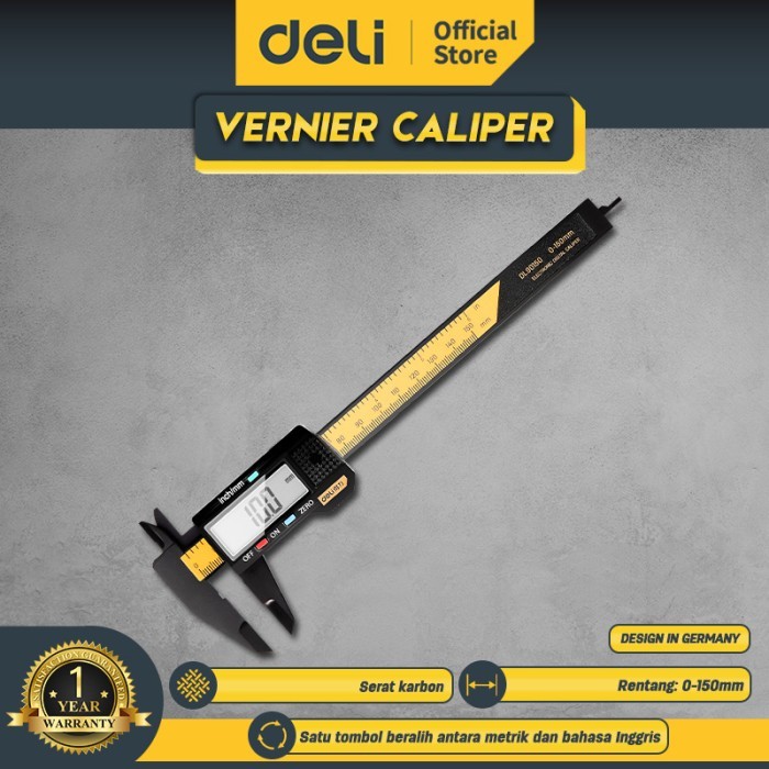 Jual Deli Jangka Sorong Digital Kaliper / Sigmat Verniper Caliper 150 MM EDL90150 | Shopee Indonesia