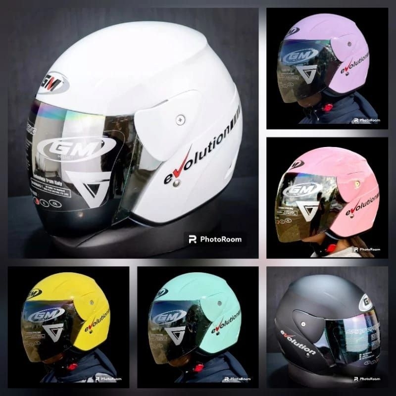 Jual HELM GM EVOLUTION SOLID FULL WARNA ORIGINAL PRODUK | Shopee Indonesia
