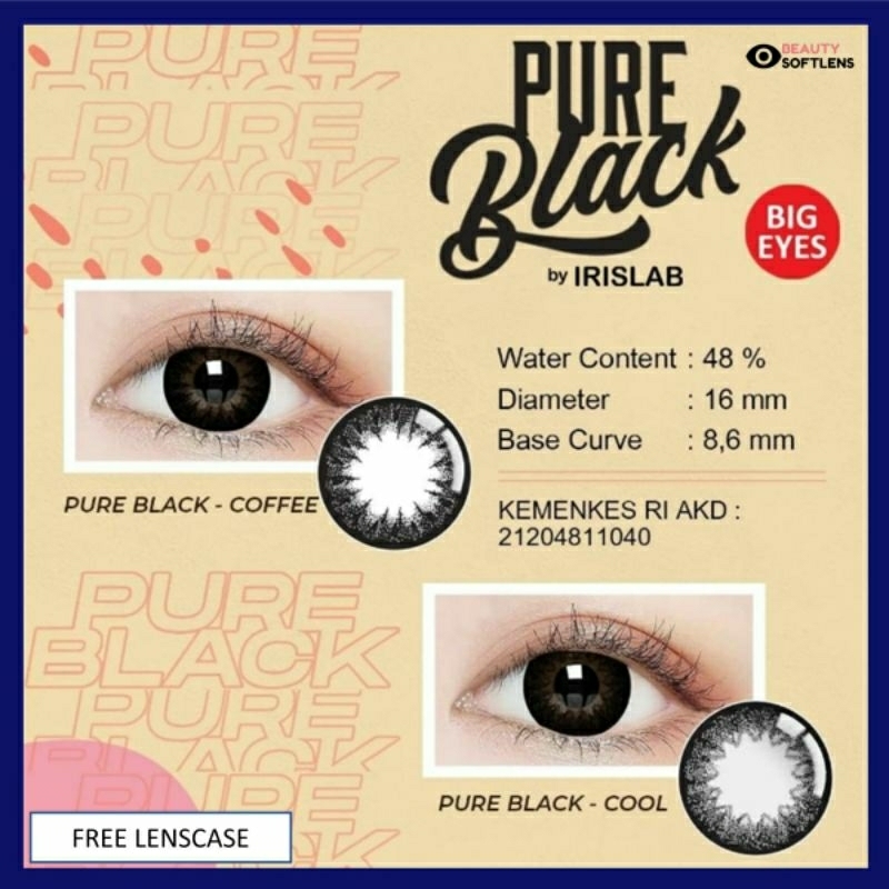 Jual Softlens Hitam Pure Black Dm 16mm | Shopee Indonesia