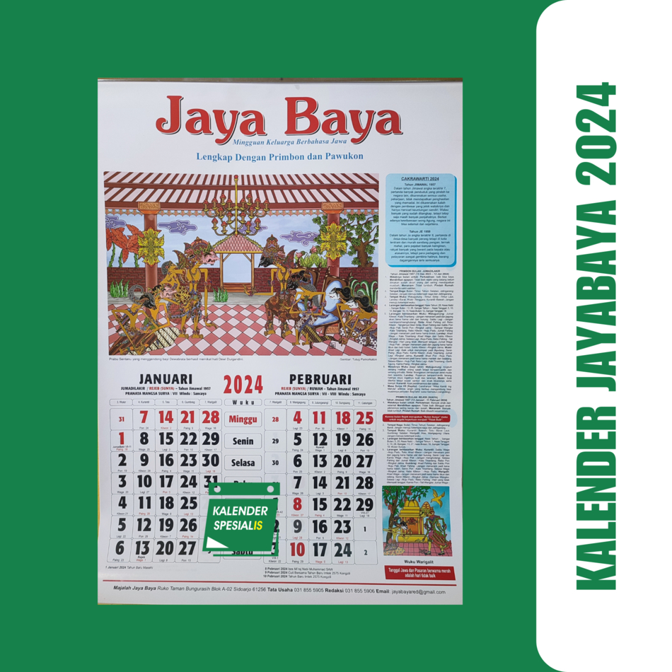 Jual KALENDER JAYA BAYA - KALENDER JAYABAYA 2024 ORIGINAL LENGKAP ...