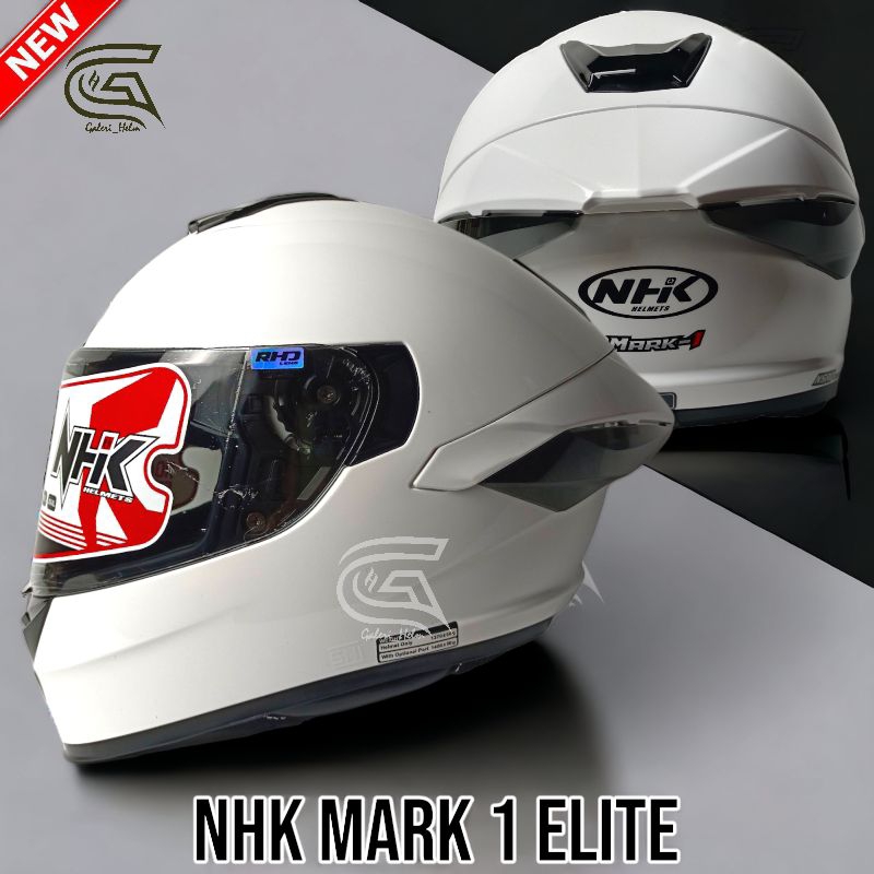Jual HELM NHK MARK-1 ELIT WHITE /PUTIH|FULL FACE | Shopee Indonesia