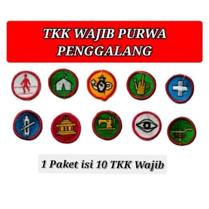Jual ( 1 PAKET ISI 10 PCS) BED TKK WAJIB PRAMUKA PURWA PENGGALANG | Shopee Indonesia