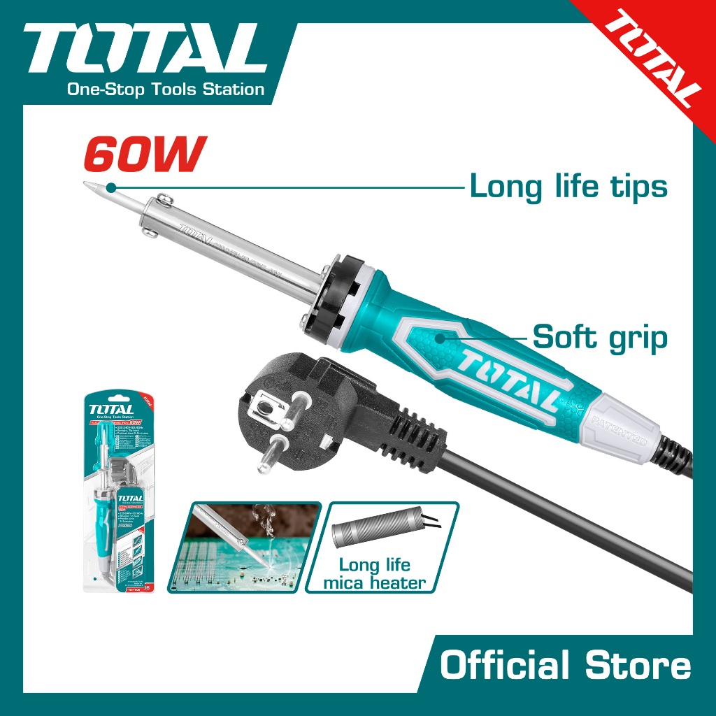 Jual TOTAL Solder Listrik/Electric soldering iron 60W TET1606 | Shopee ...