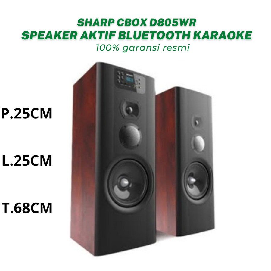 Jual speaker aktif sharp cbox d805wr bluetooth karaoke garansi resmi ...