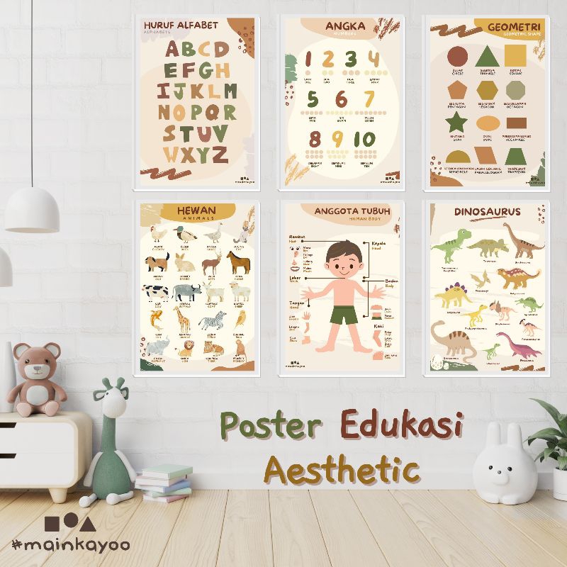 Jual Poster Edukasi Anak Aesthetic Earth Tone A3+ - Pendidikan Anak ...