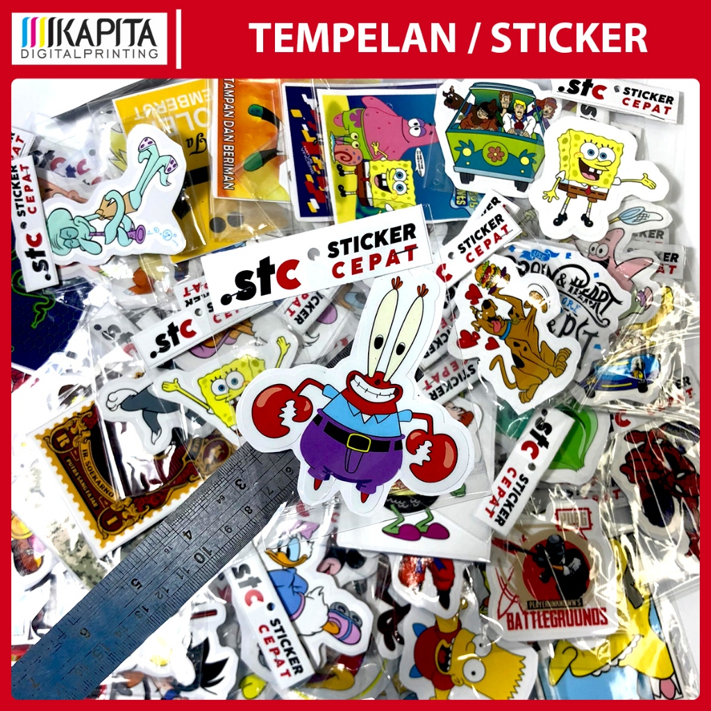 Jual Sticker Graftac Kartun Anime Murah Spongebob Tom an Jerry One ...
