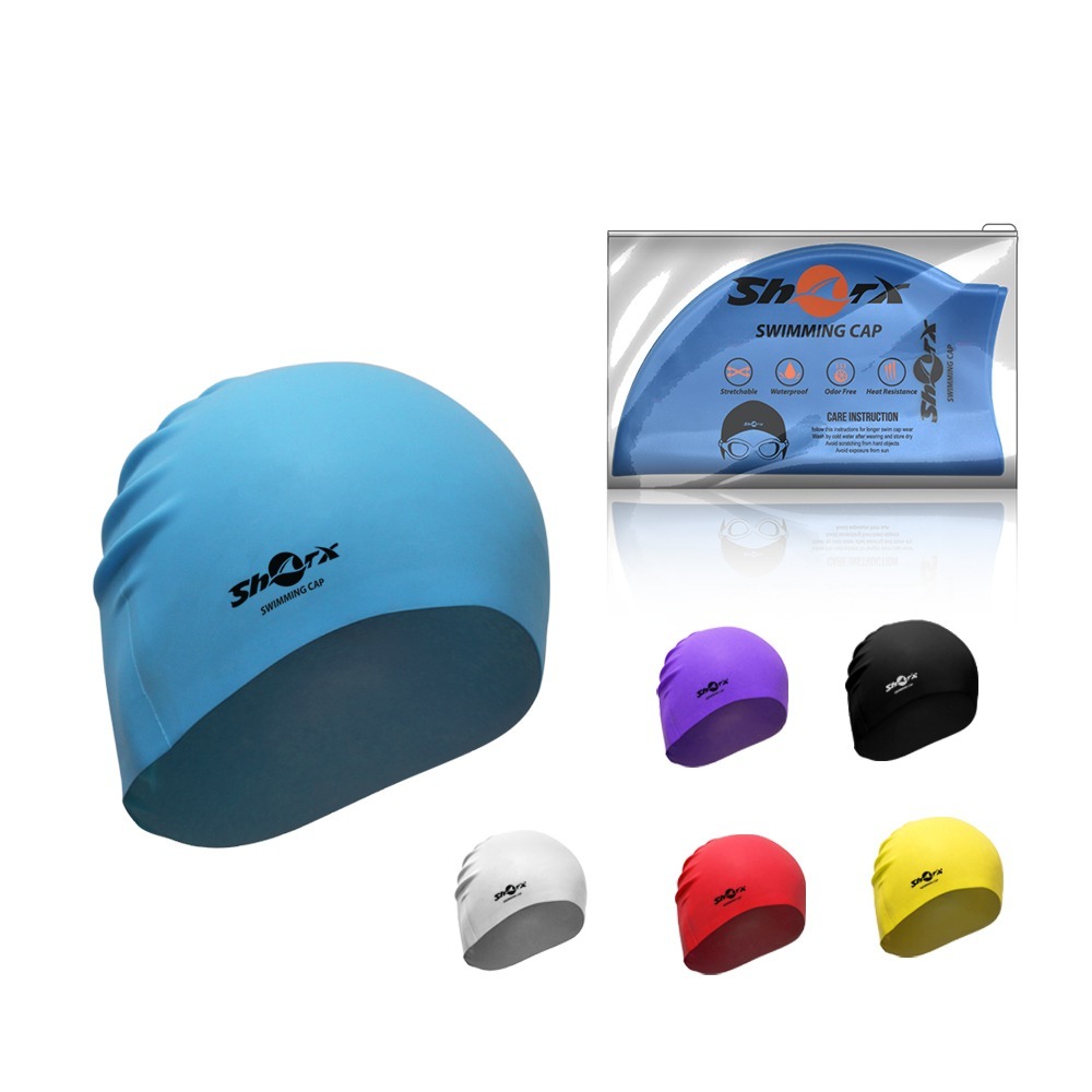 Jual Topi Renang Sharx Silicone // Swimming Cap Shark | Shopee Indonesia