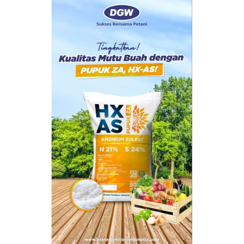 Jual Pupuk ZA HX-AS Premium 50 Kg Amonium Sulfat Hextar DGW | Shopee ...