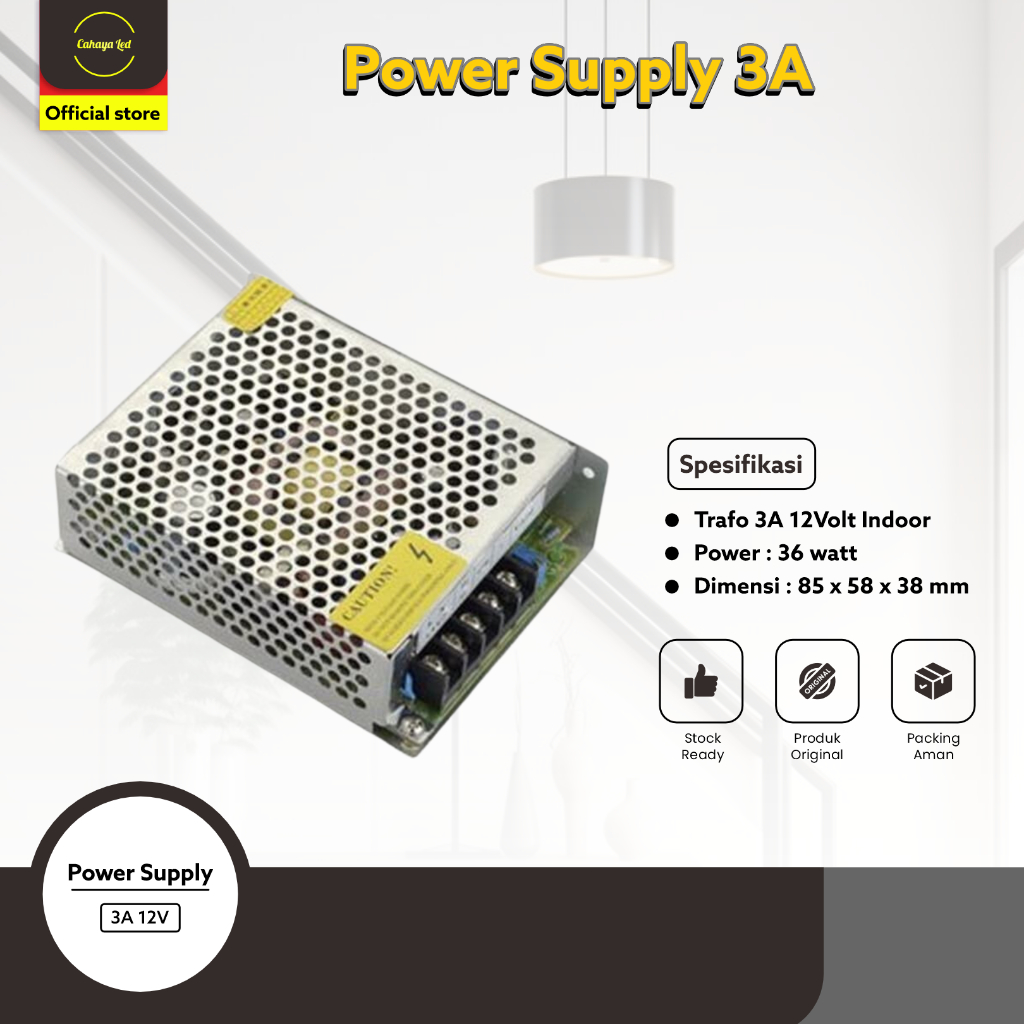Jual Power Supply 3A 12V / Trafo 3A 12V Catu Daya Asli Original ...