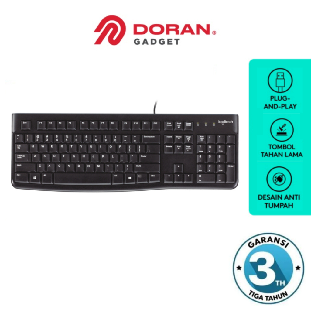 Jual Logitech K120 Keyboard Kabel USB Keyboard Laptop PC Original ...