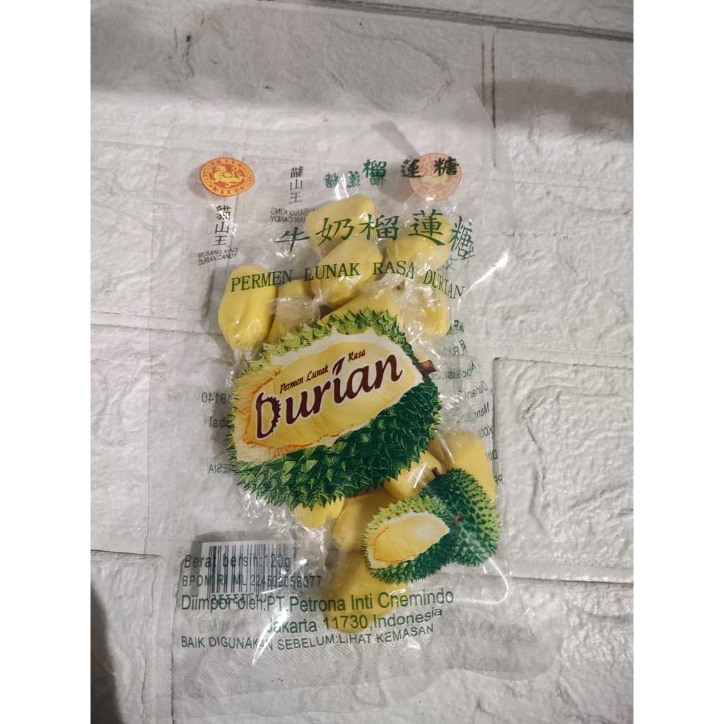 Jual Permen Lunak Rasa Durian Musang King 120g / Permen Durian Musang ...