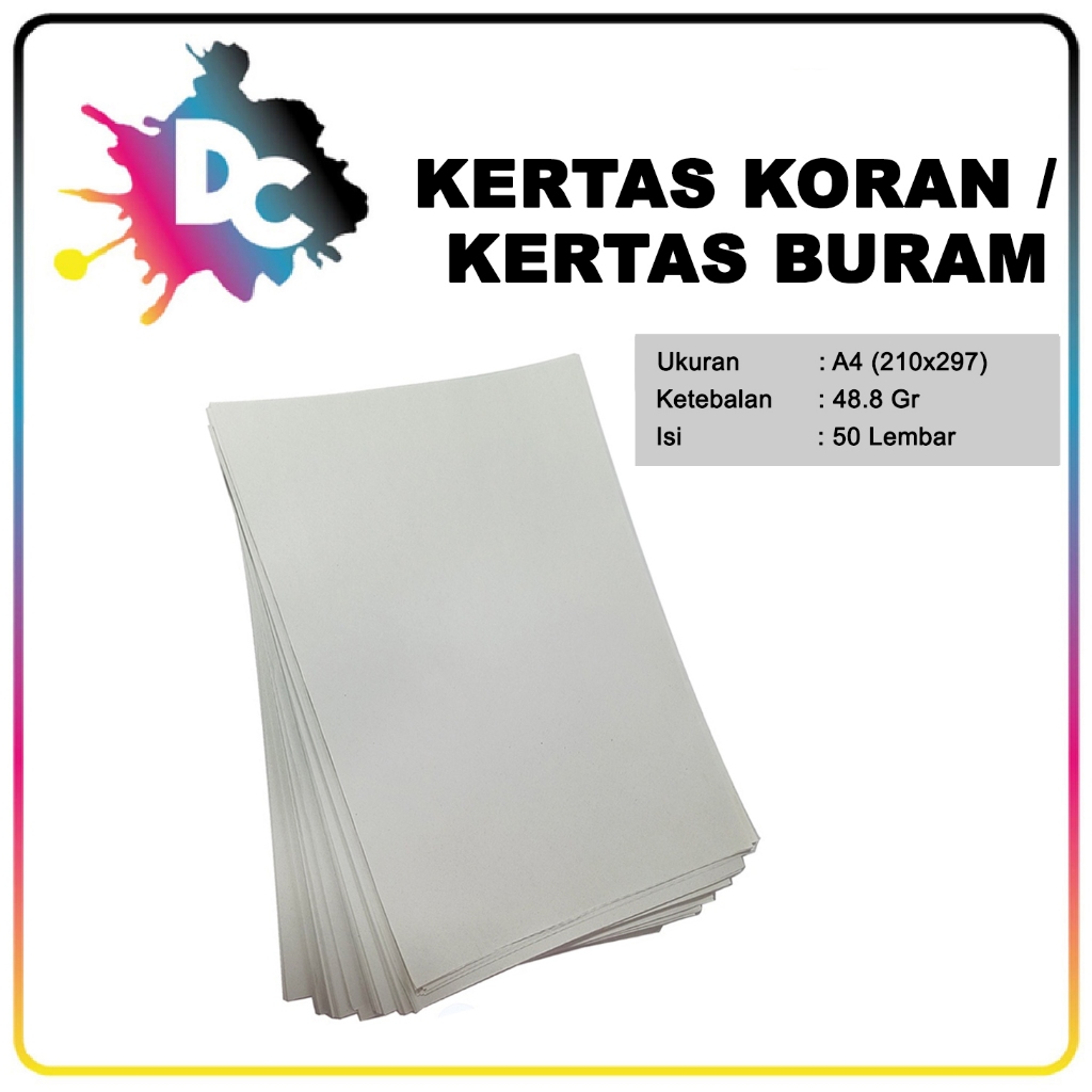 Jual Kertas Buram / Koran A4 isi 50 Lembar | Shopee Indonesia