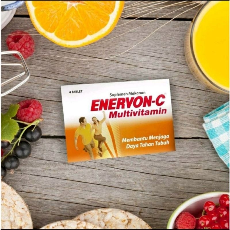 Jual Enervon C & Enervon Active 1 STRIP @ 4 Tablet Multivitamin ...
