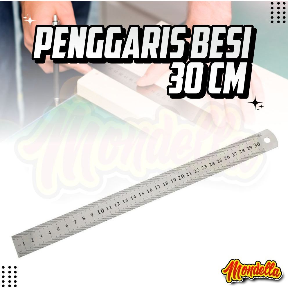 Jual Penggaris Besi 30 Cm Penggaris Stainless Besi 30cm Garisan Besi Kuat Anti Karat Penggaris ...