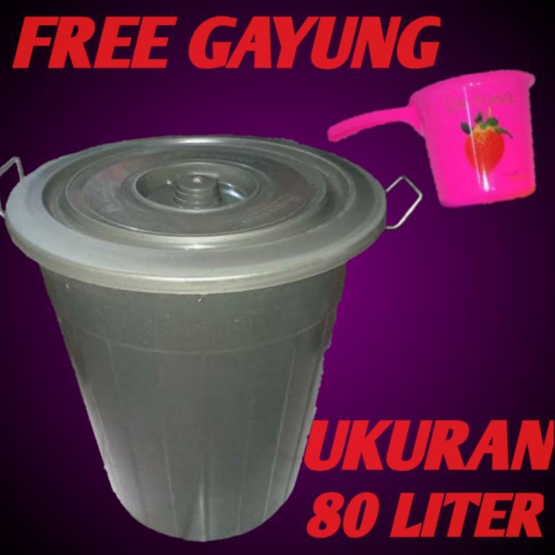 Jual ember plastik tebal besar ukuran 80 liter / tong besar rml free ...