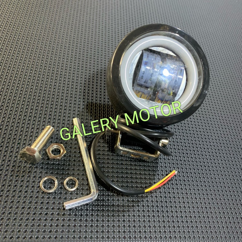 Jual LAMPU TEMBAK DAYMAKER BULAT LED PUTIH + ENGLE EYES BIRU BISA UNTUK ...