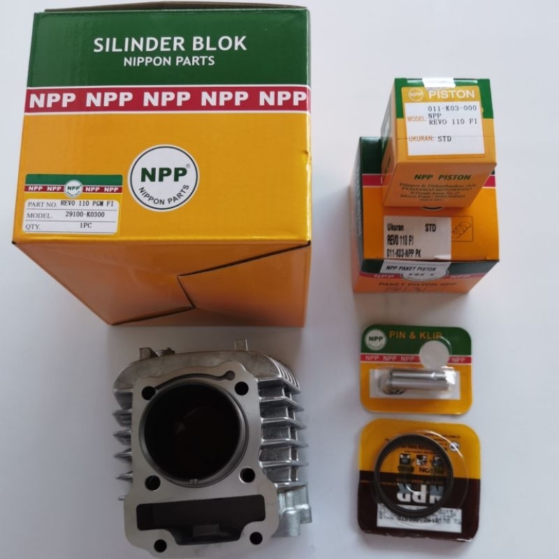Jual Blok seher boring silinder Revo 110 Fi K03 plus piston kit seher paket original npp ...