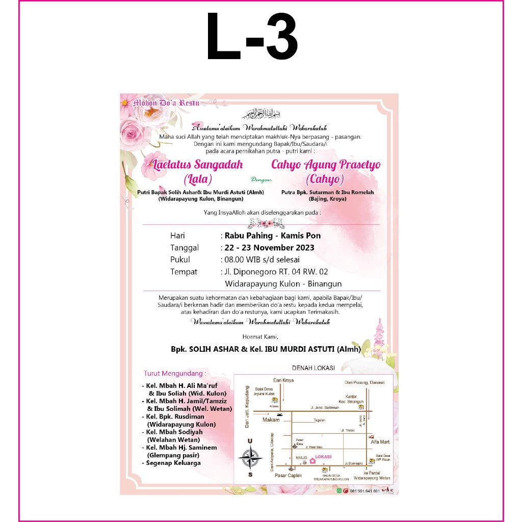 Jual Undangan Besek Tonjoan / Kertas Besek / Undangan Sorogan / Kertas ...