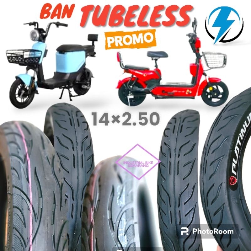 Jual [PROMO] Ban Luar Sepeda Listrik Ukuran 14 x 2.50 Tubeless Selis Tire Tubles Ban Dalam ...