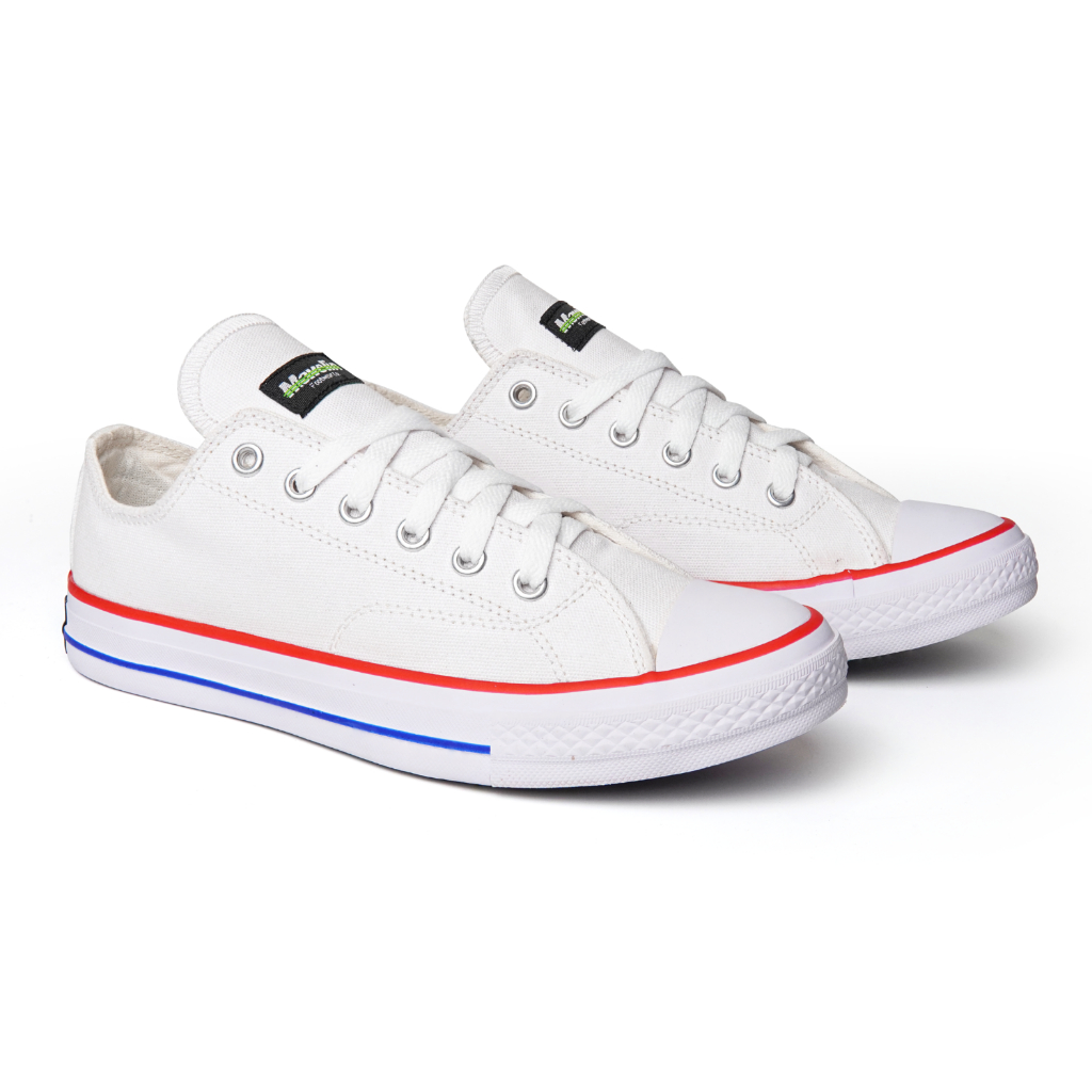 Jual Mavelin Basic Dizon Low All White - Sepatu Sekolah Sneakers Casual ...