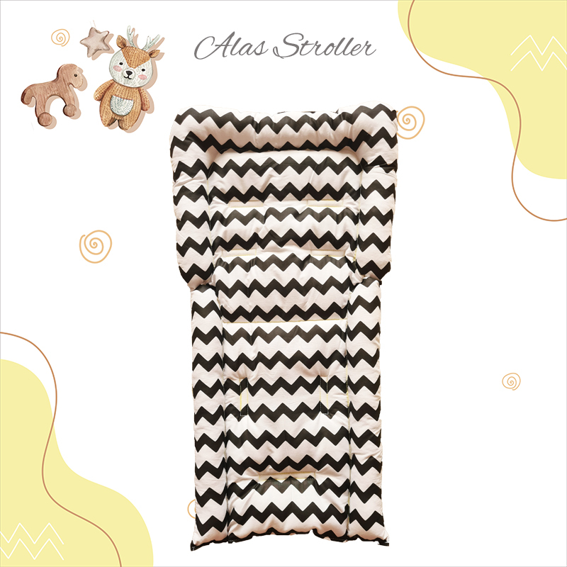 Jual Alas Stroller Black Chevron Stroller Pad Alas Car Seat Alas ...