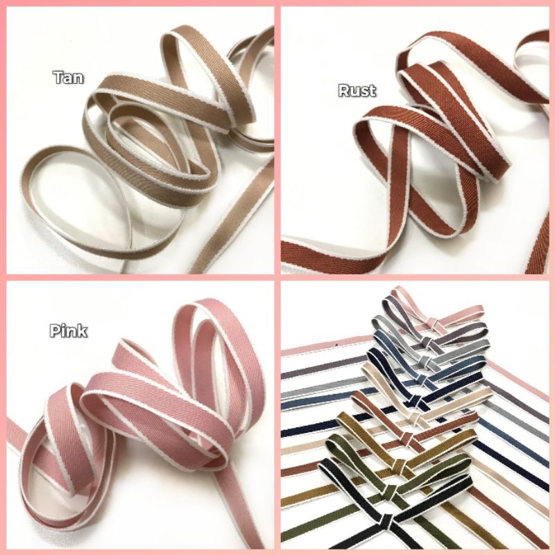 Jual 1YARD - 9MM PITA KOREA LIST PUTIH/PITA KANVAS/PITA TEBAL LIST ...