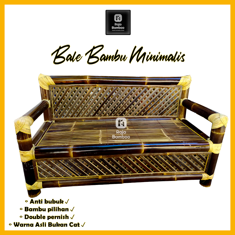 Jual Bale Bambu Hitam Motif Silang | Bench Bambu | Bale Bambu | Bale ...