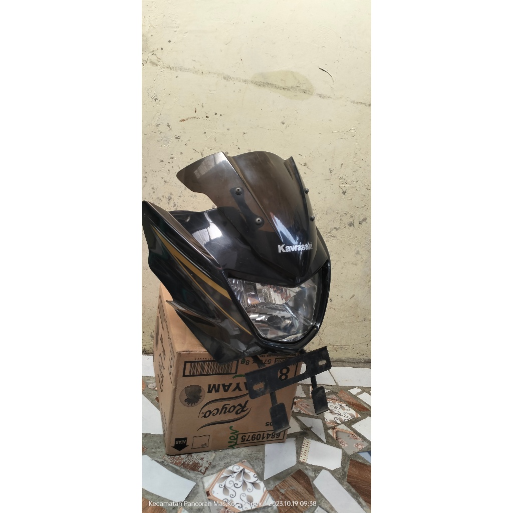Jual Lampu depan ninja r set barong original copotan hitam | Shopee ...