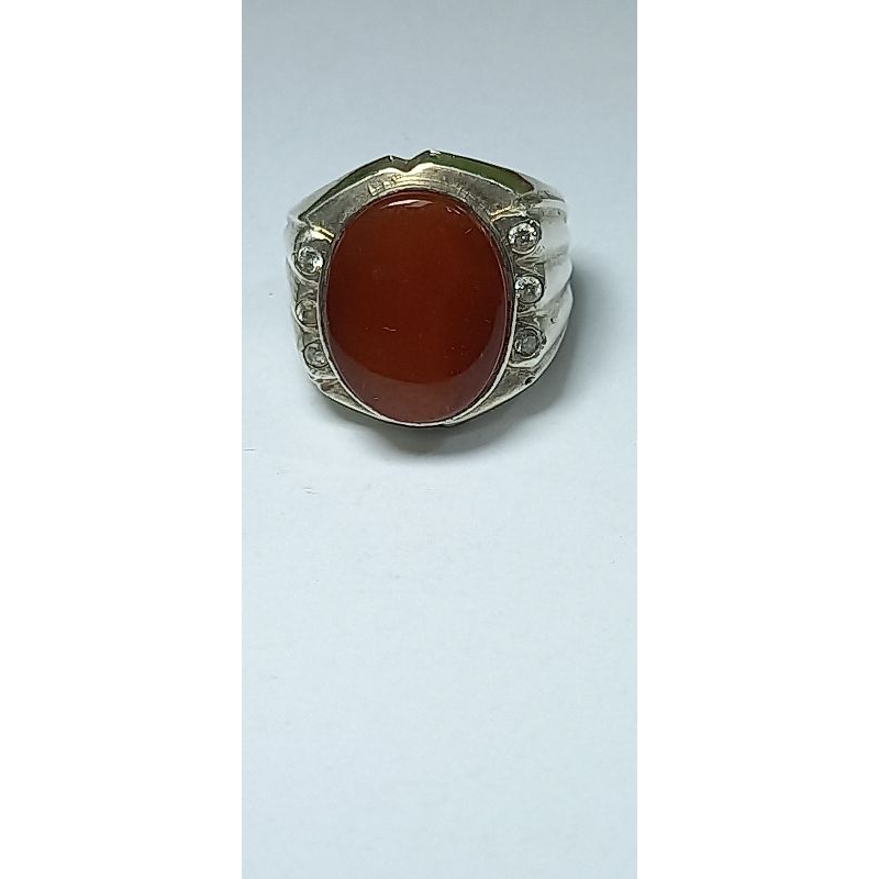 Jual BATU AKIK YAMAN AHMAR RING PERAK | Shopee Indonesia