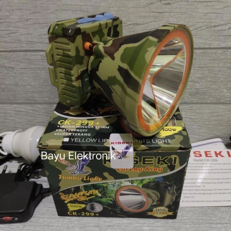 Jual Senter Kepala LED Super Terang Kiseki Loreng King 100 Watt CK-299 ...