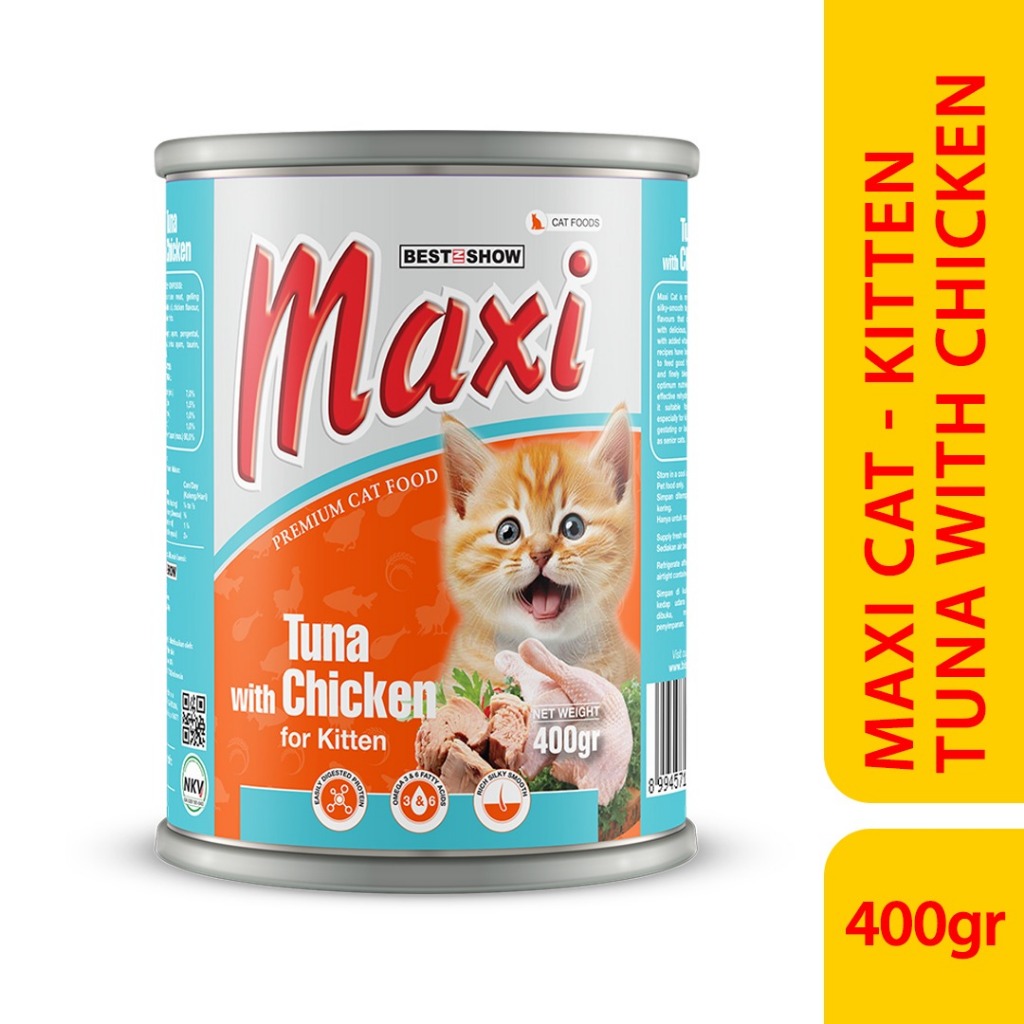 Jual Maxi Cat Kitten Tuna With Chicken 400gr - Makanan Basah Kucing ...