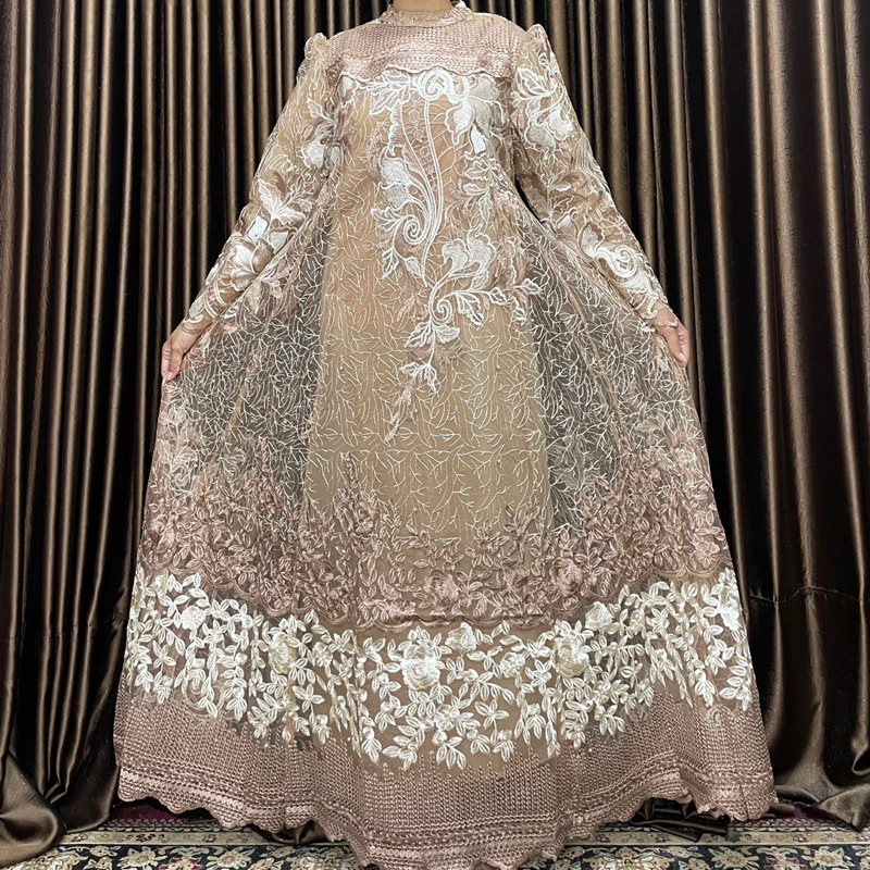 Jual SHALWA Series Premium Brukat Tuille Gamis Exclusive | Shopee Indonesia