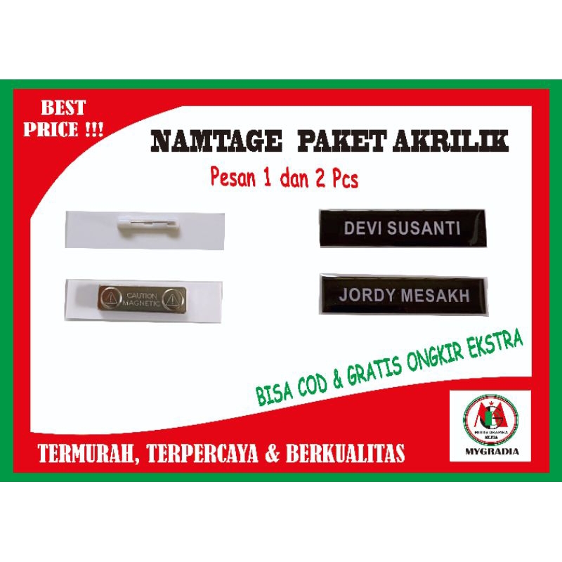 Jual Name tag Paket Akrilik | Shopee Indonesia