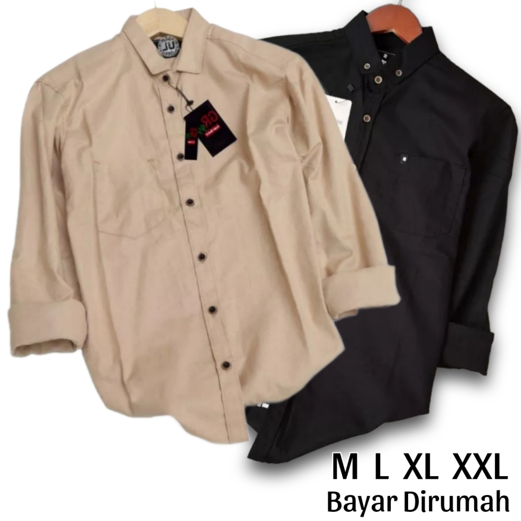Jual Kemeja Lengan Panjang Pria | Kemeja panjang polos | Kemeja pria ...