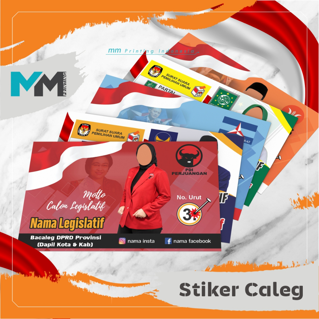 Jual Stiker Caleg/Stiker kampanye caleg/Stiker pemilu/Stiker partai ...