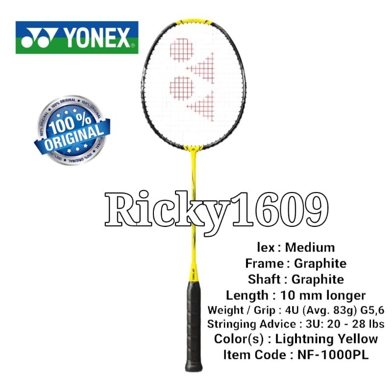 Jual RAKET BADMINTON YONEX NANOFLARE 1000 PLAY - ORIGINAL YONEX MADE IN CHINA | Shopee Indonesia