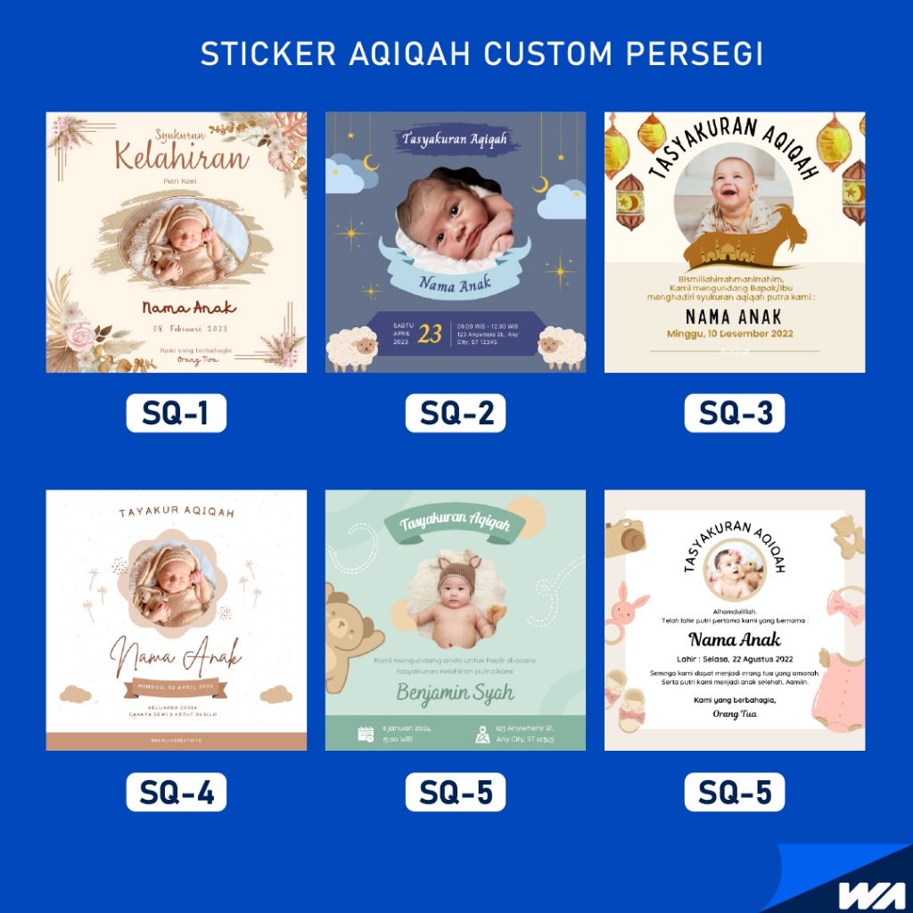 Jual STICKER LABEL AQIQAH CUSTOM / STICKER CUSTOM KOTAK / STICKER ...