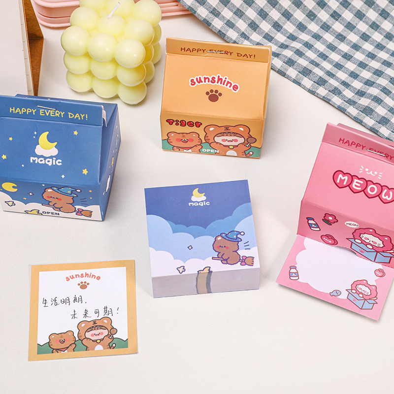 Jual (200 LEMBAR) Memopad KOTAK SUSU HAPPY EVERYDAY | MEMO NOTE KERTAS ...
