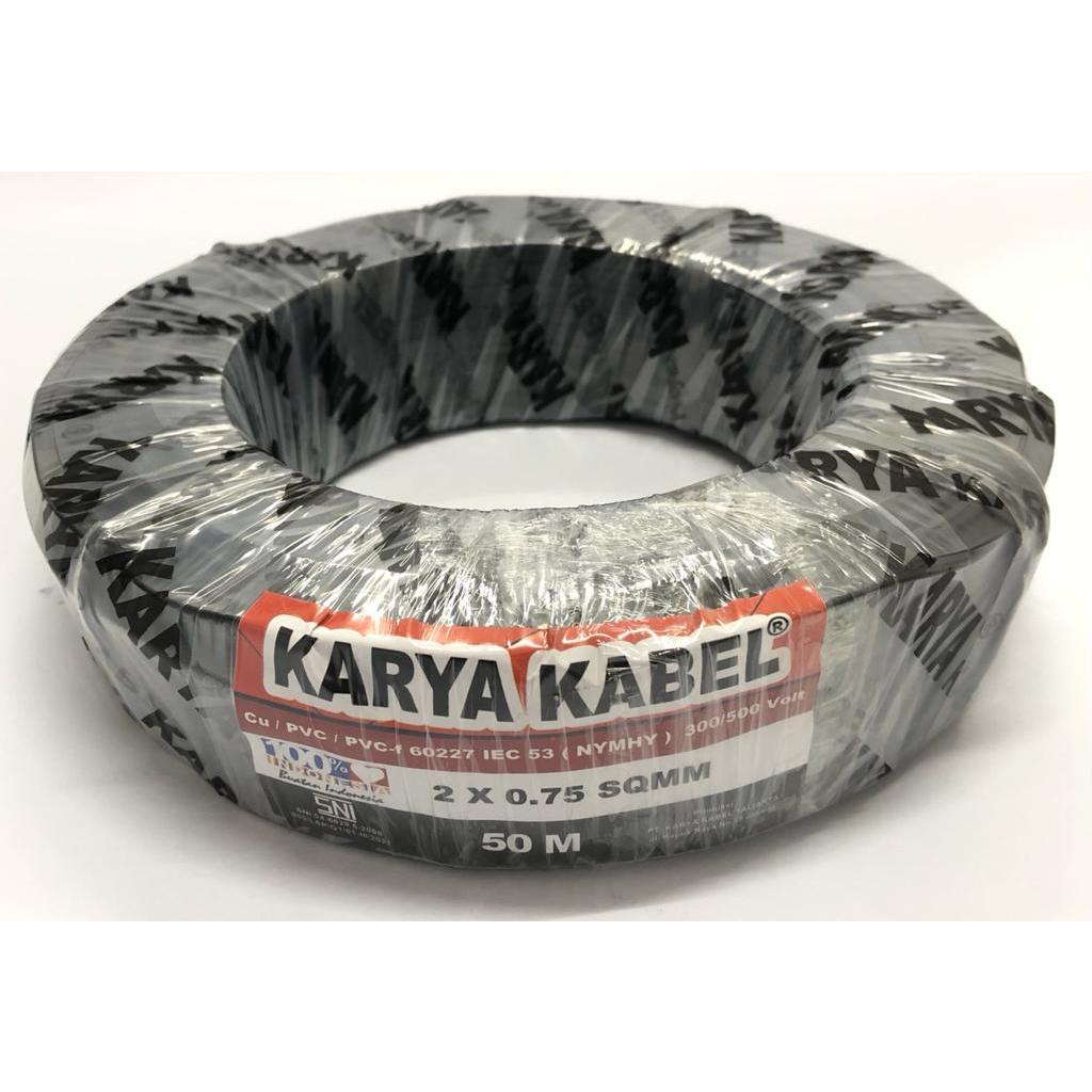 Jual KABEL NYYHY KARYA 2x0.75 2 x 0,75 50MTR KABEL LISTRIK SERABUT HITAM | Shopee Indonesia