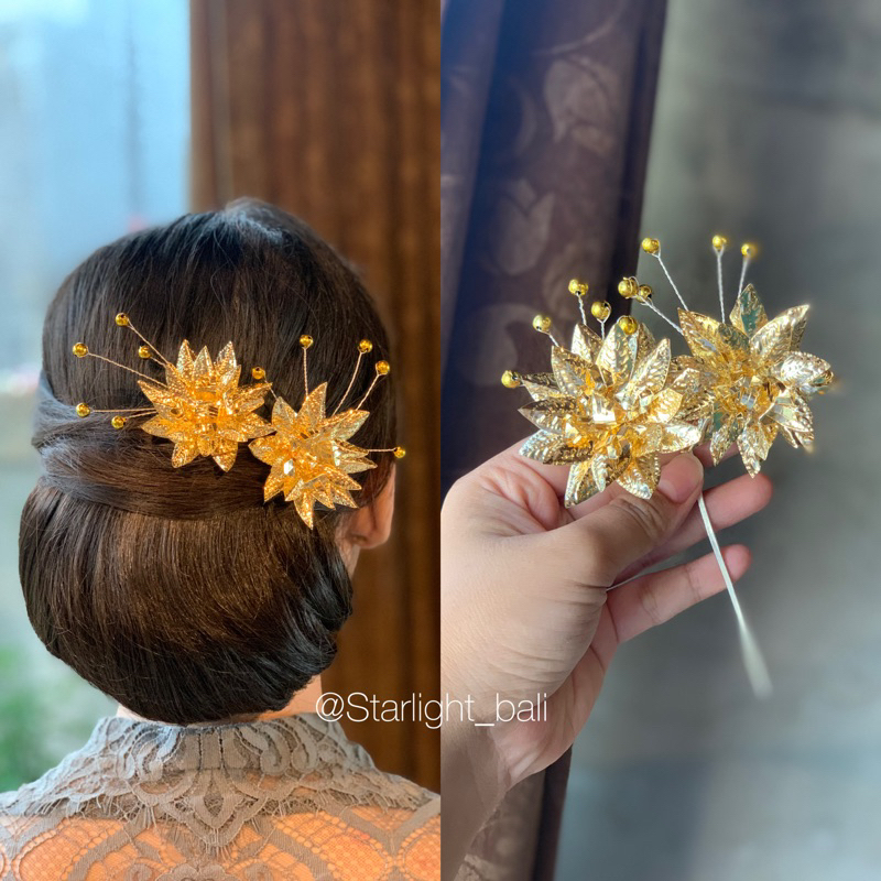 Jual CUCUK TUNJUNG 2 bunga / hiasan sanggul / sanggul modern / semanggi ...