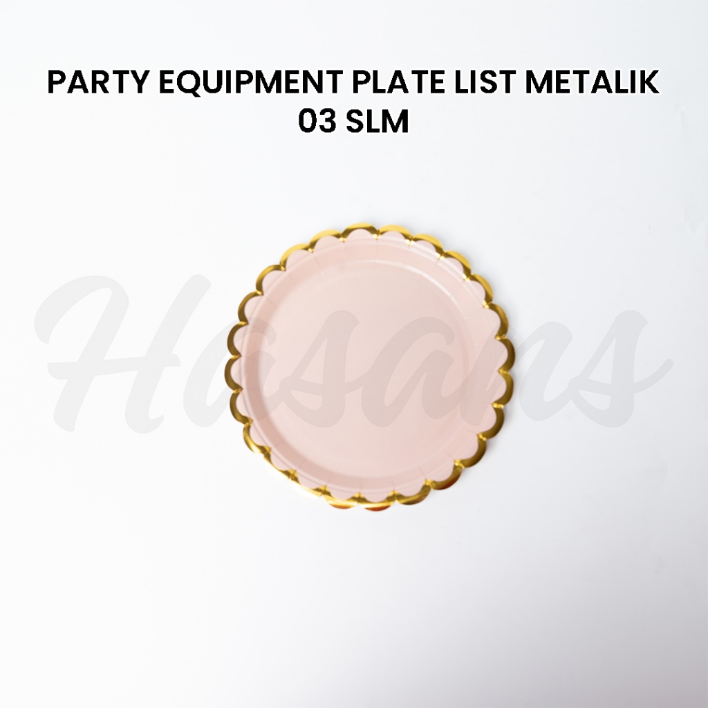 Jual [10 Pcs] Piring Kertas List Emas / Paper Plate / Piring Ulang ...